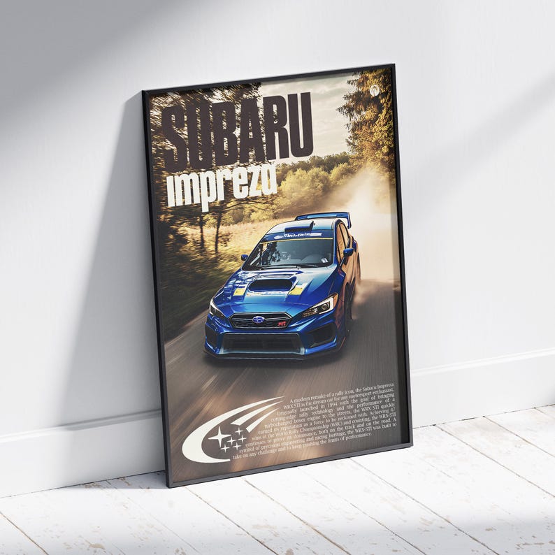 Subaru Impreza WRX STI Poster – Motorsport Rally Car Wall Art - Etsy