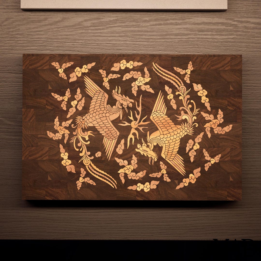 Bong-hwang Phoenix CNC Inlay File: Korean Symbol of Peace & Prosperity ...