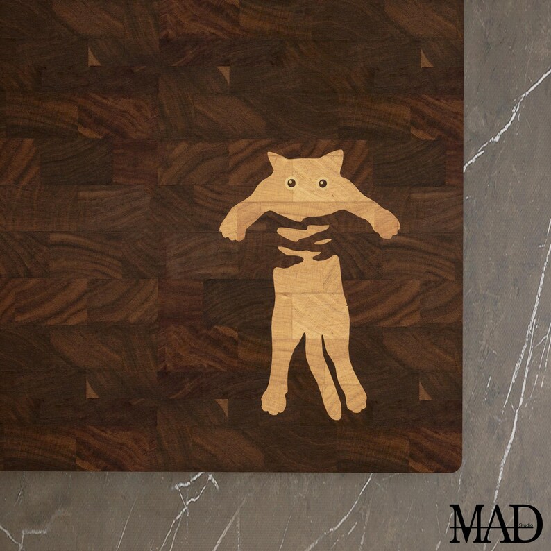 Meme Cat CNC File, Funny Long Cat Inlay Design for Woodworking (SVG ...