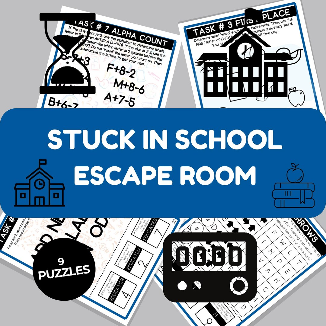 Stuck in School Printable Escape Room for Kids - Etsy UK