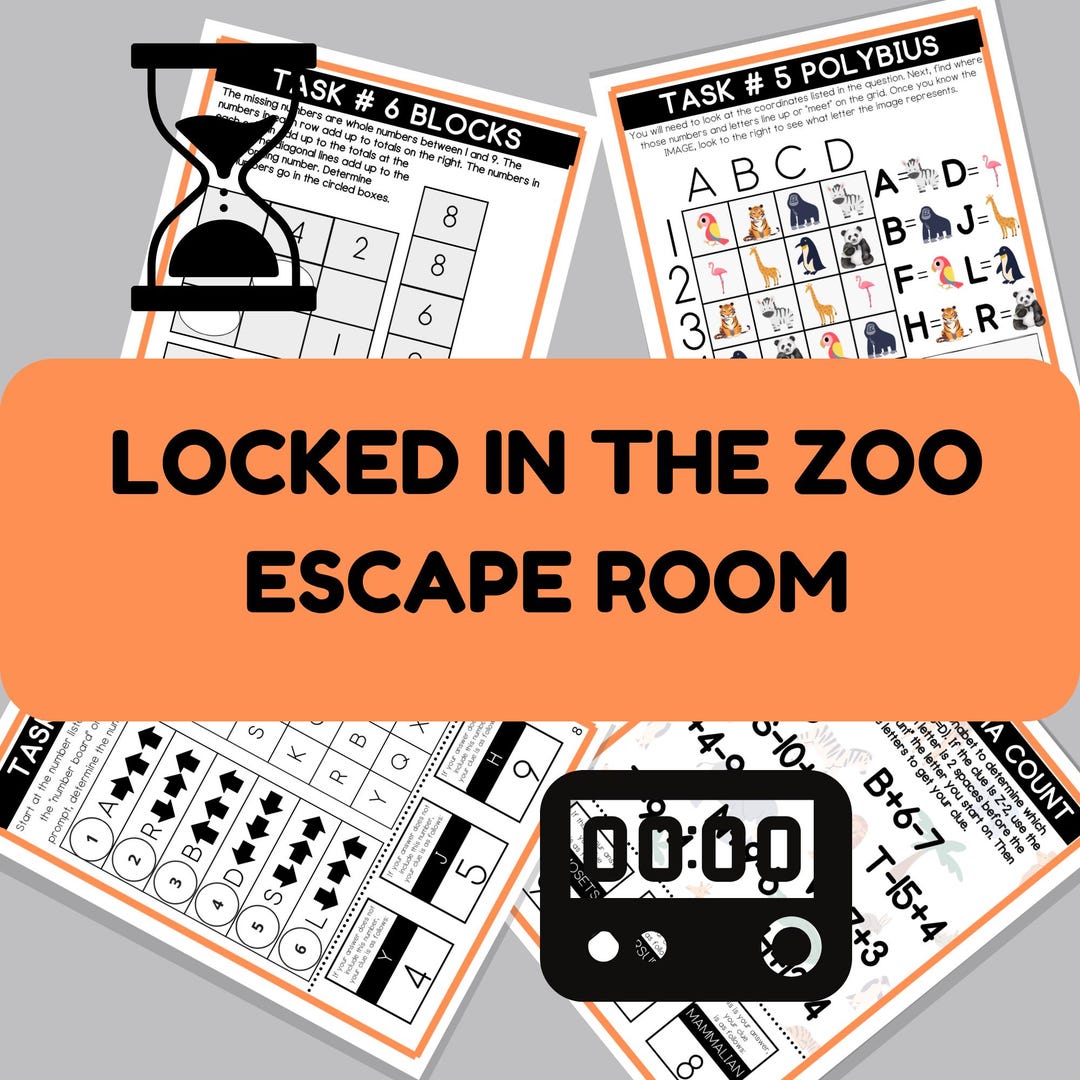 Locked in the Zoo Escape Room Printable for Kids - Etsy