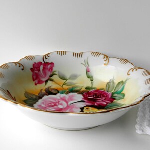 Victorian Decor. Pink Roses Bowl. Cabbage Roses Bowl. Shabby Pink Roses ...