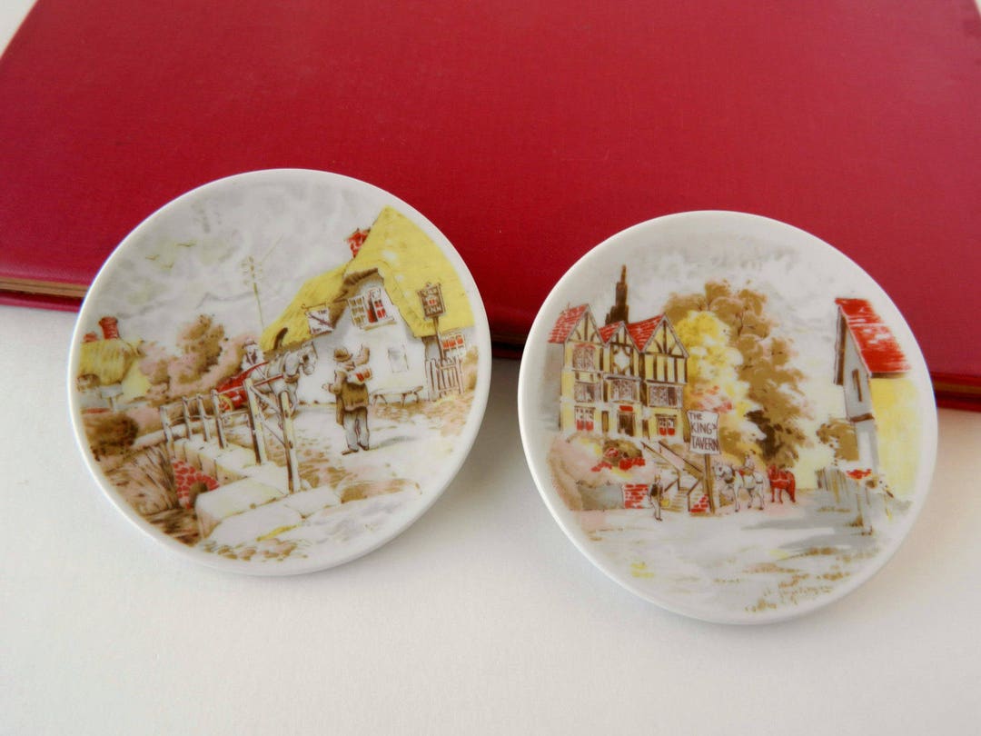 English Cottage Decor. Butter Pats. Pin Dishes Set. Curio Cabinet Decor ...