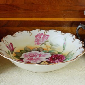 Victorian Decor. Pink Roses Bowl. Cabbage Roses Bowl. Shabby Pink Roses ...