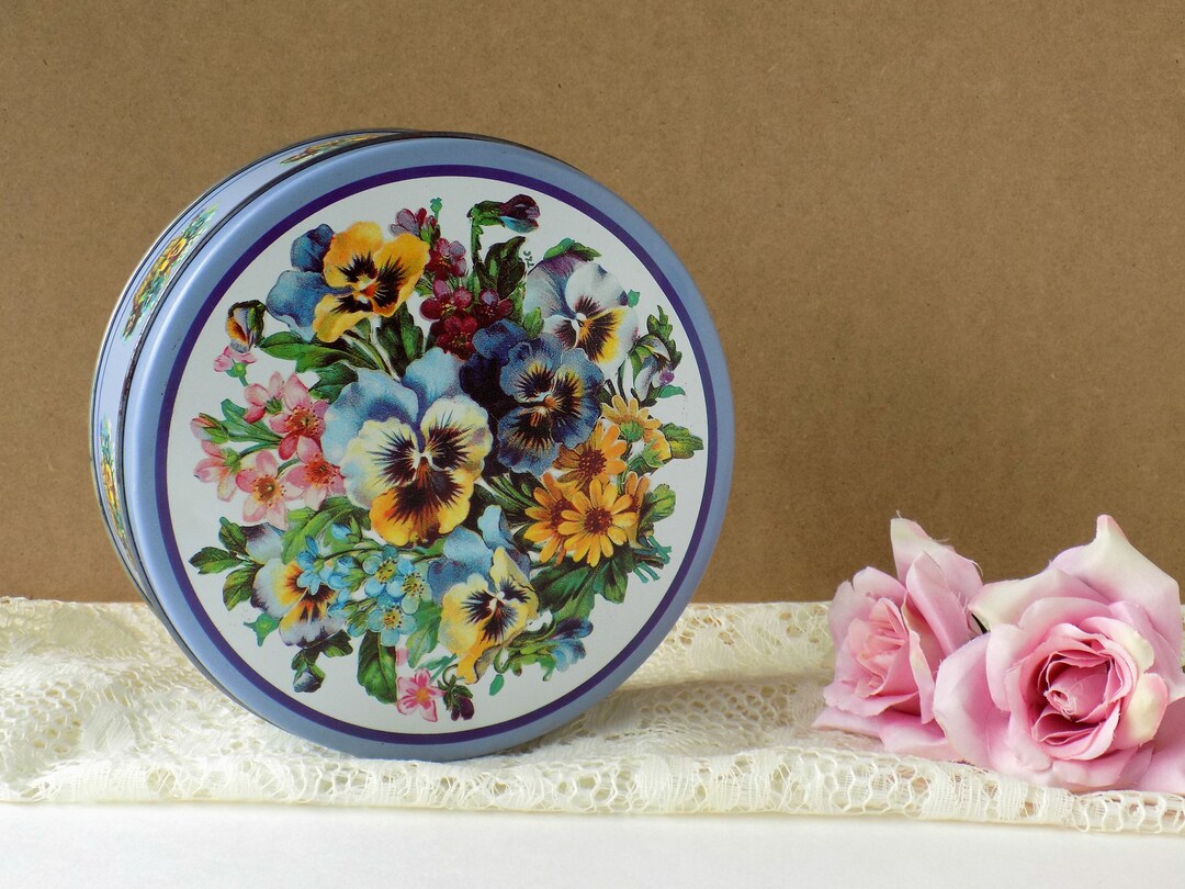 Vintage Tins and Boxes. Victorian Decor Floral Tin Box. Keepsake Box ...