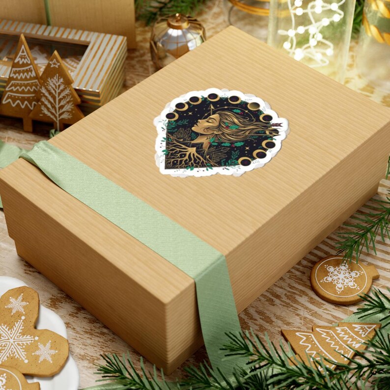 Celestial Divine Feminine Sticker , December Birthday Zodiac Decal ...