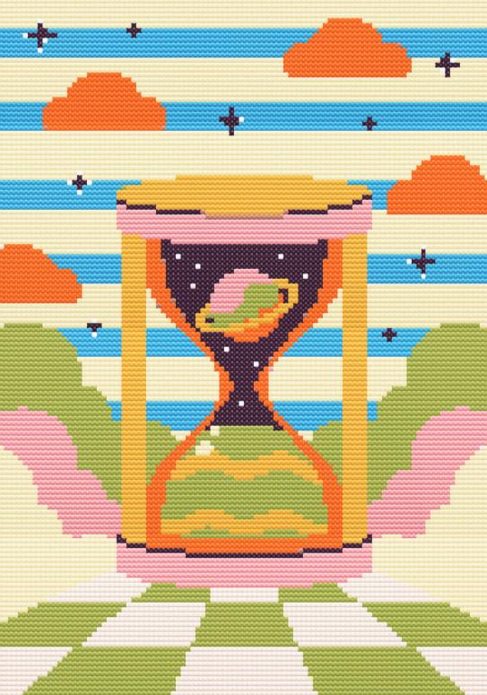 Hourglass Cross Stitch Pattern With Instant Download Pdfs - Etsy
