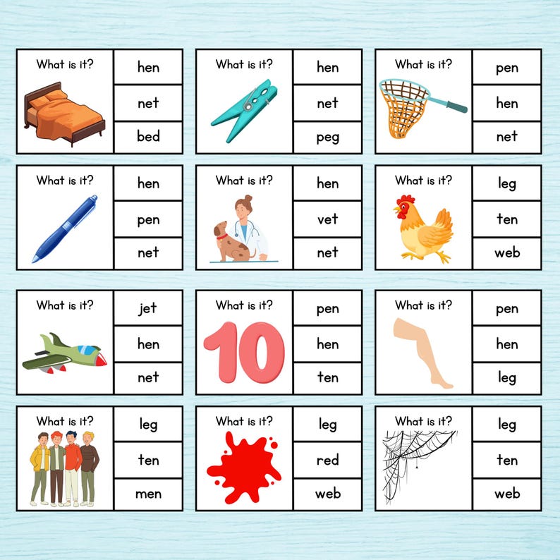 Montessori CVC Word Clip Cards – Printable Phonics Game (PDF) - Etsy
