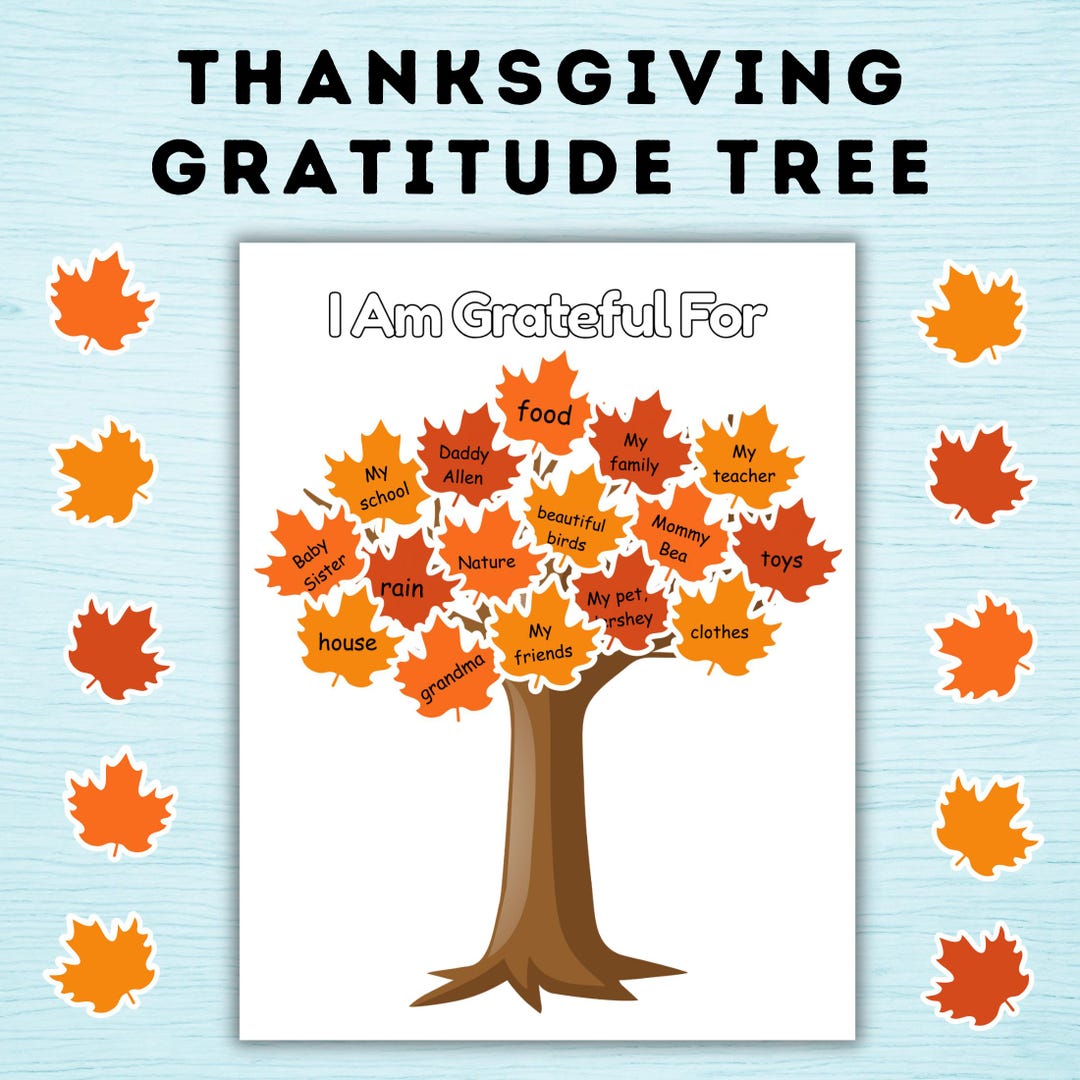 Thanksgiving Thankful Tree Printable, Fall Classroom Activity, I Am ...