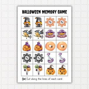 Watercolor Halloween Memory Game: 40 Matching Cards (A4 PDF) - Etsy