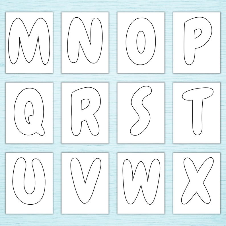 Printable Bulletin Board Large Bubble Letter, A-Z Alphabet (PDF) - Etsy