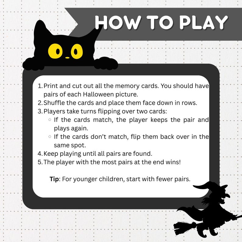 Watercolor Halloween Memory Game: 40 Matching Cards (A4 PDF) - Etsy