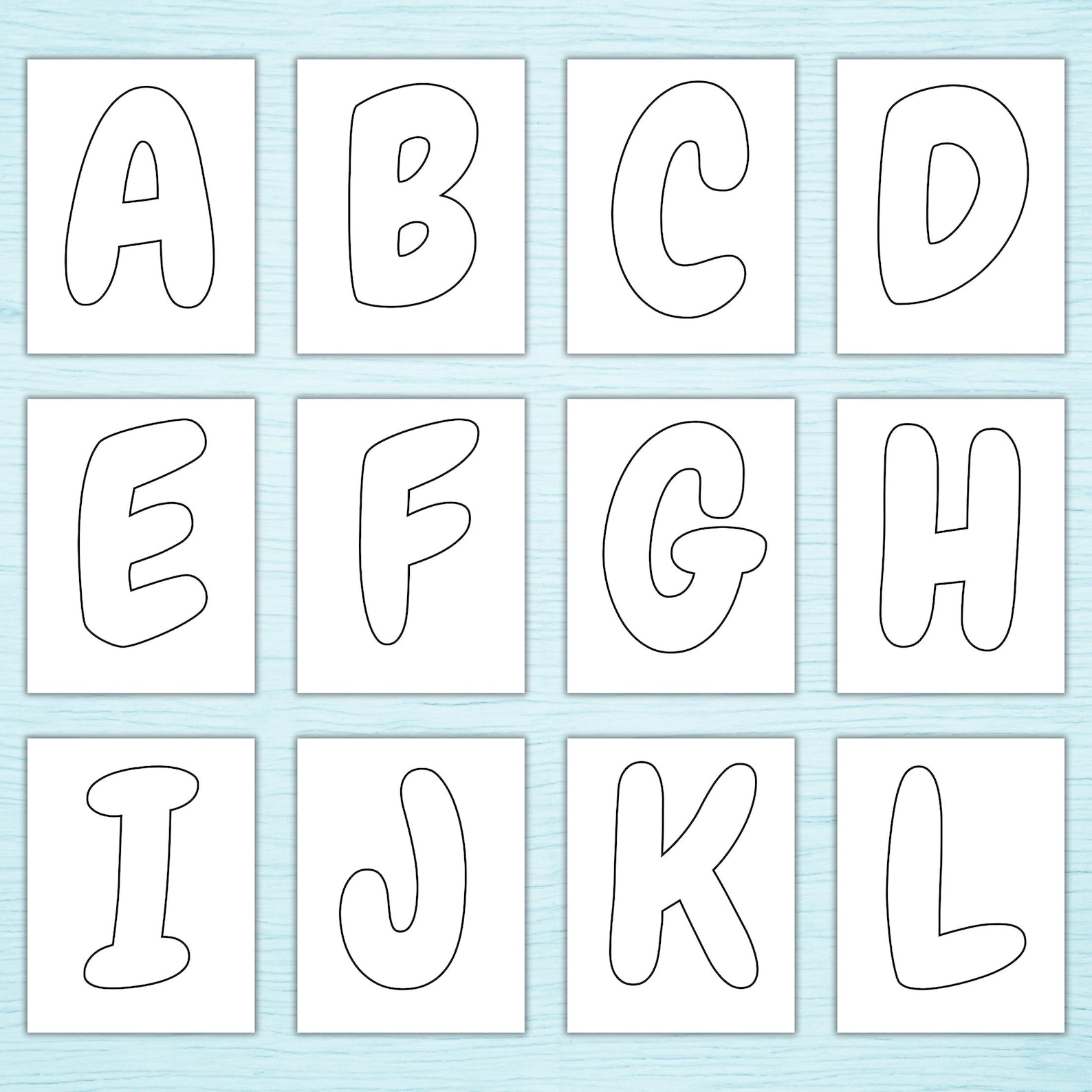 Printable Bulletin Board Large Bubble Letter, A-Z Alphabet (PDF) - Etsy