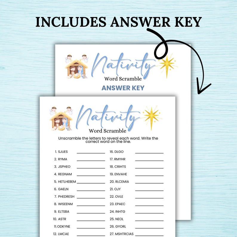 Nativity Word Scramble Game – Christian Christmas Activity, Bible Story ...