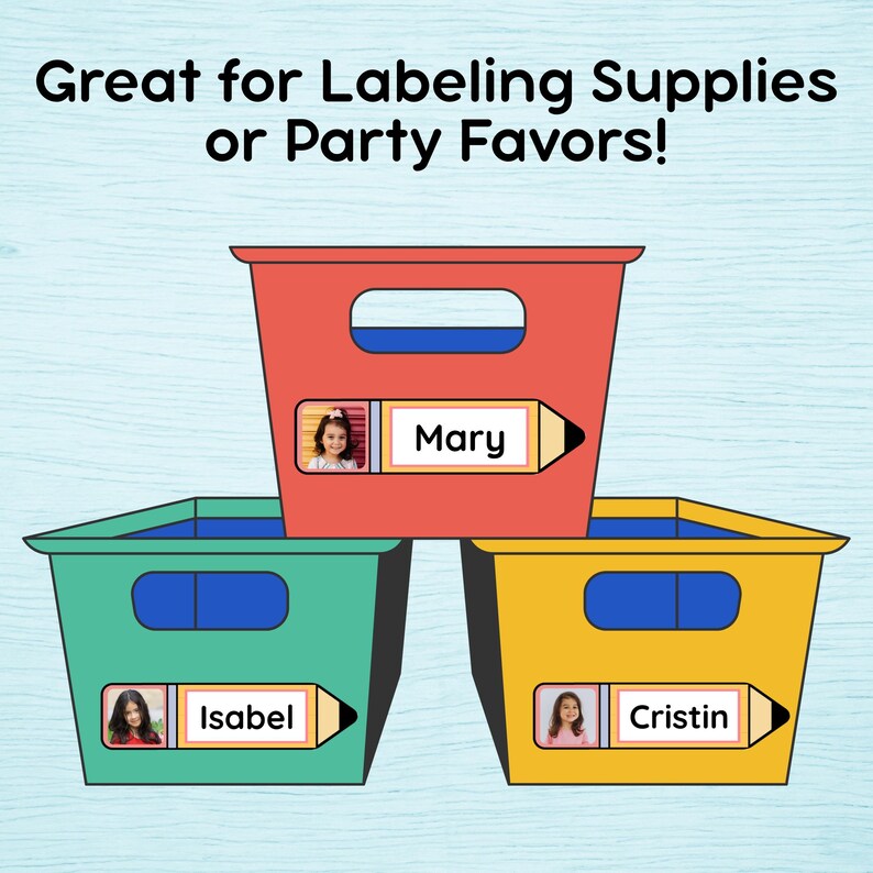 Editable Pencil Name Tags, Classroom Labels With Photos, Student Desk ...