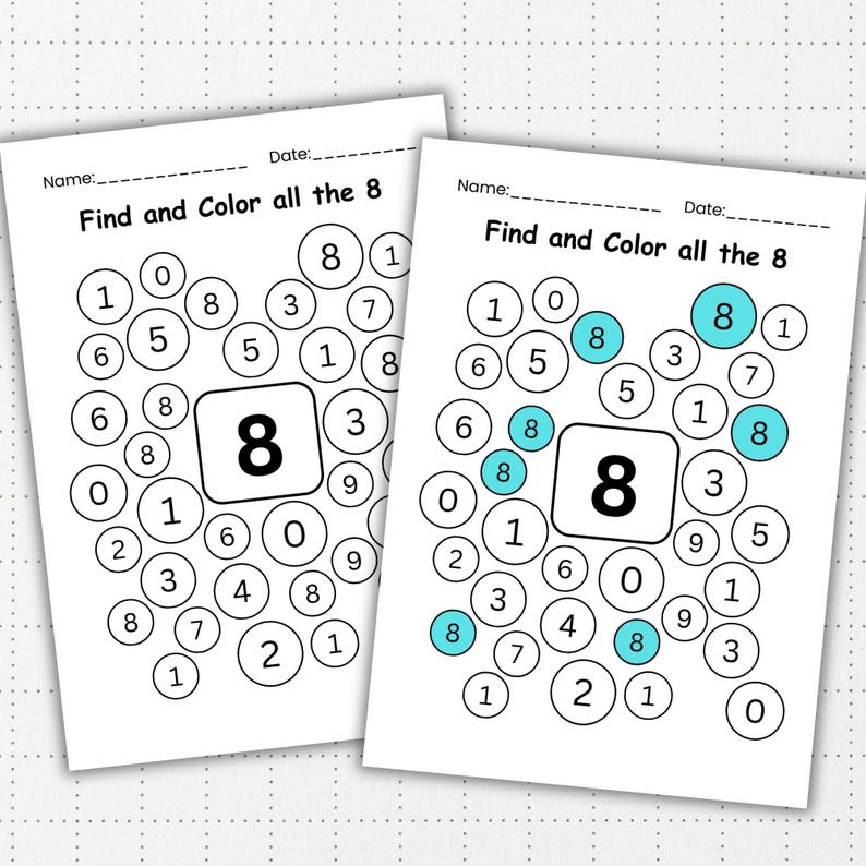 Printable Find and Color the Number for Kids: Number Recognition ...