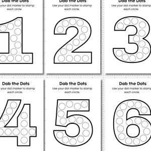 Dab the Dots Worksheets: 50-page Dot Marker Activity Book (PDF Download ...