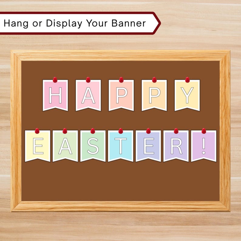 Happy Easter Banner Printable, Pastel Easter Bunting Decor, Classroom ...
