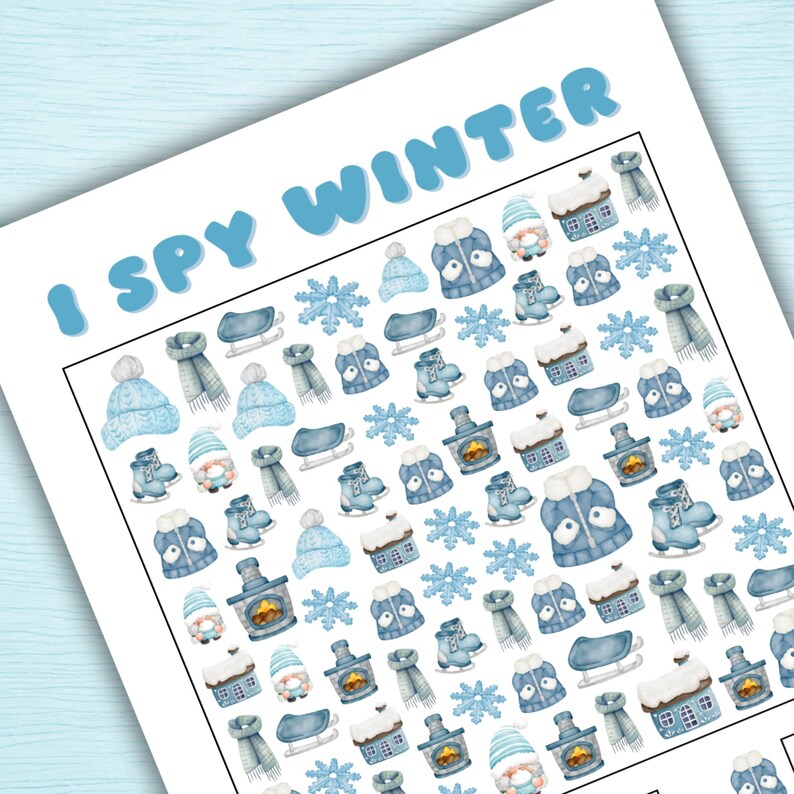 I Spy Game Winter, Counting Game, Winter Activity Printable for Kids ...