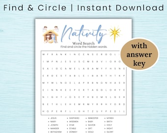 Nativity Word Search Printable: Christmas Activity for Teens & Adults ...
