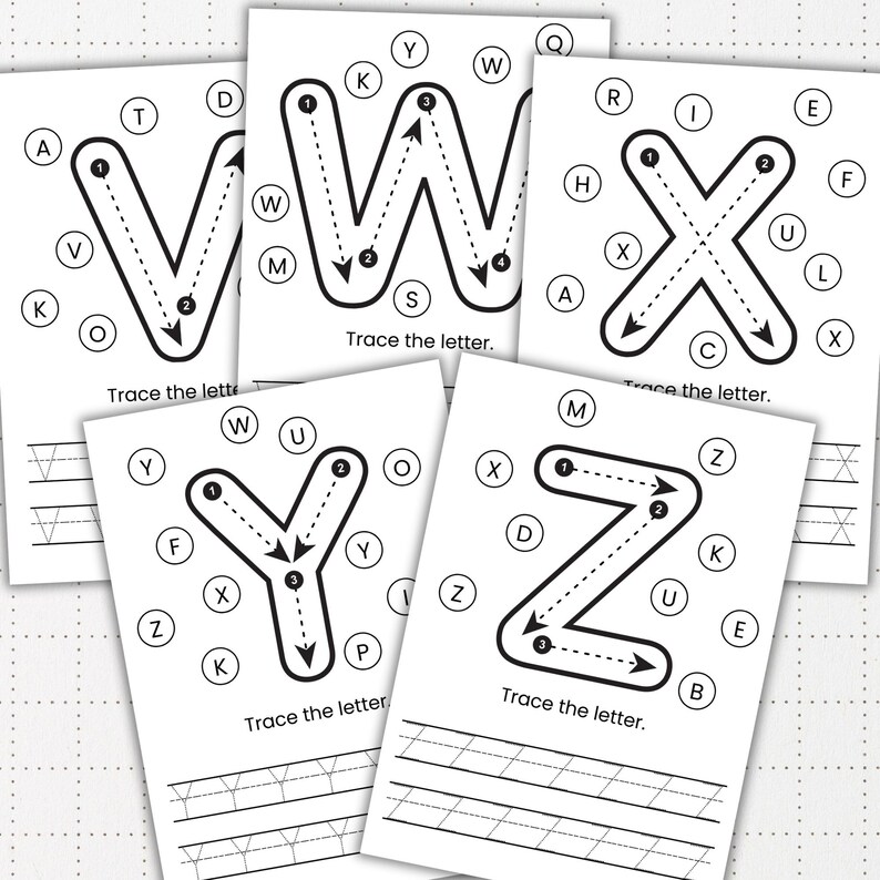 Alphabet Tracing Worksheets Uppercase Letters A–Z | Handwriting ...