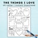 All About Me Worksheet, Valentine's Day Writing Activity, the Things I ...