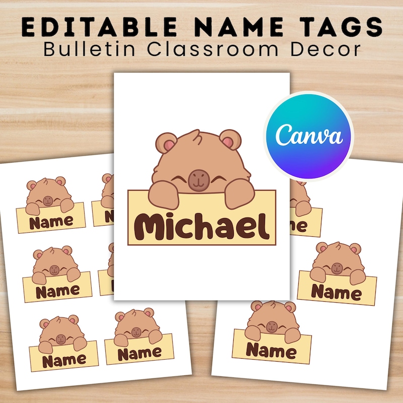 Capybara School Name Tags - Etsy
