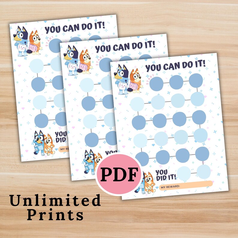 Bluey Reward Chart Printable, Behavior Chart, Daily Kids Chore Poster ...