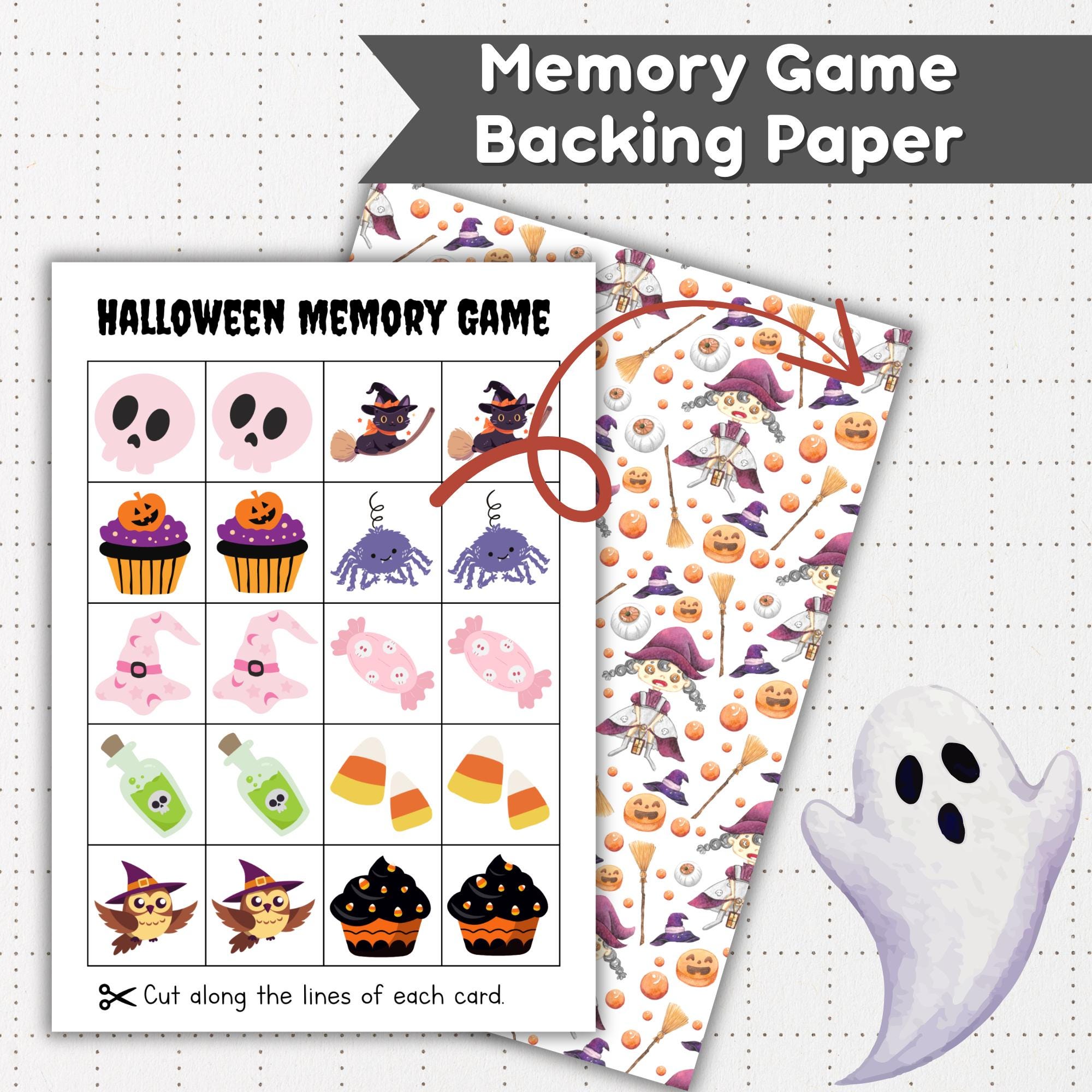 Halloween Memory Game Printable – 30 Spooky Matching Pairs for Kids ...