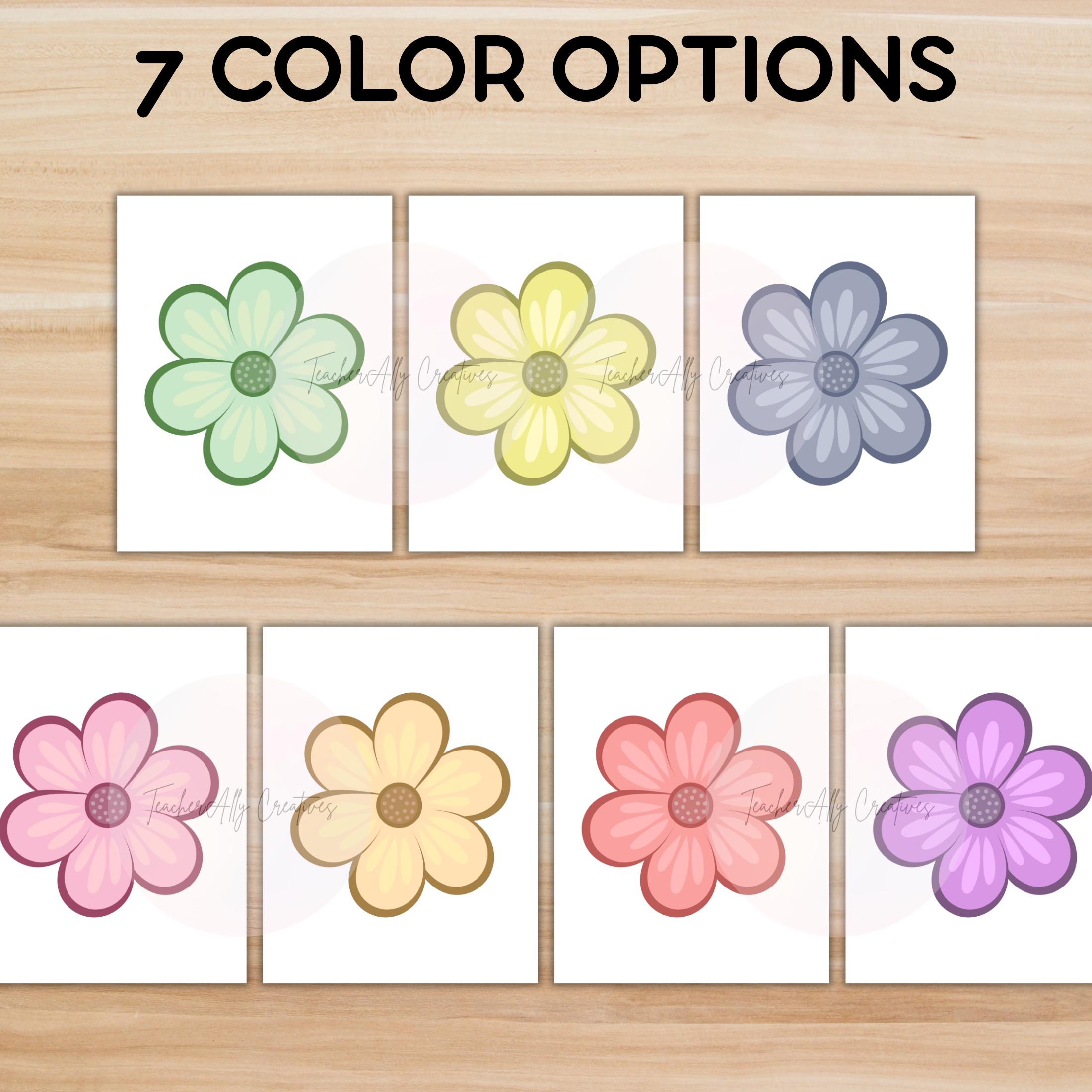 Spring Flower Bulletin Board Decor Printable, Flower Cutouts Classroom ...
