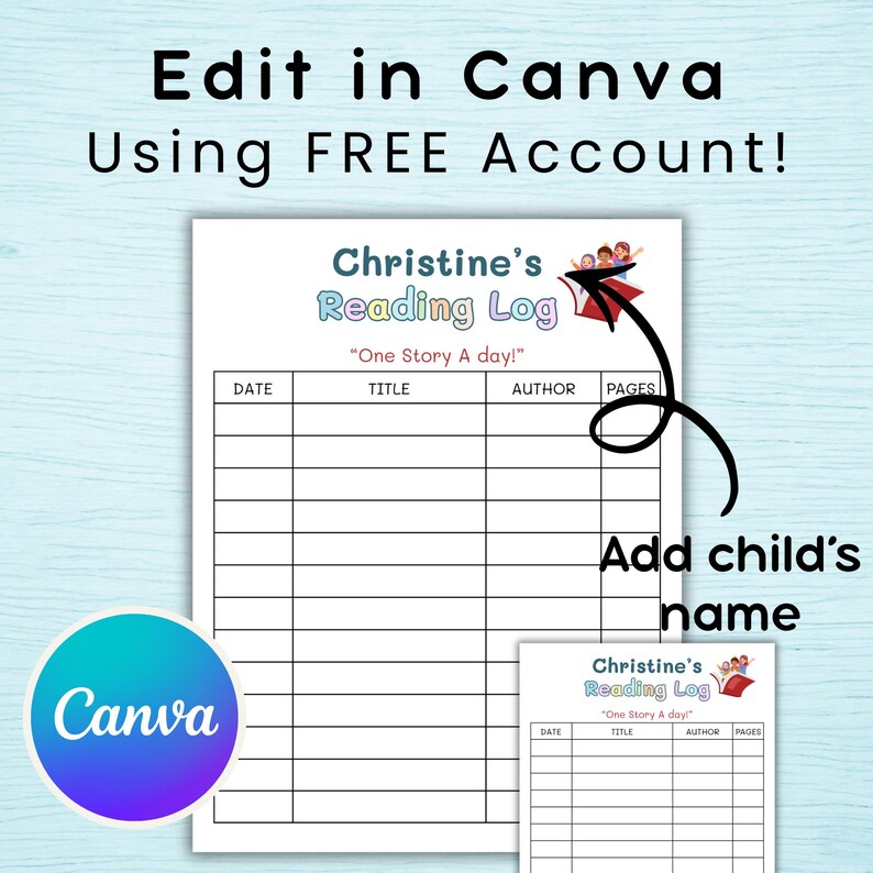 Editable Reading Log Printable, Book Tracker, Reading Challenge ...