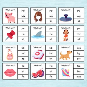 Montessori CVC Word Clip Cards – Printable Phonics Game (PDF) - Etsy
