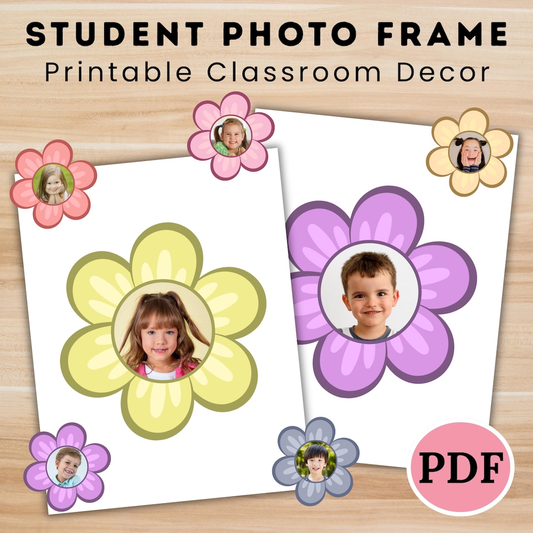 Editable Student Photo Frame Printable, Flower Frame Classroom Display ...