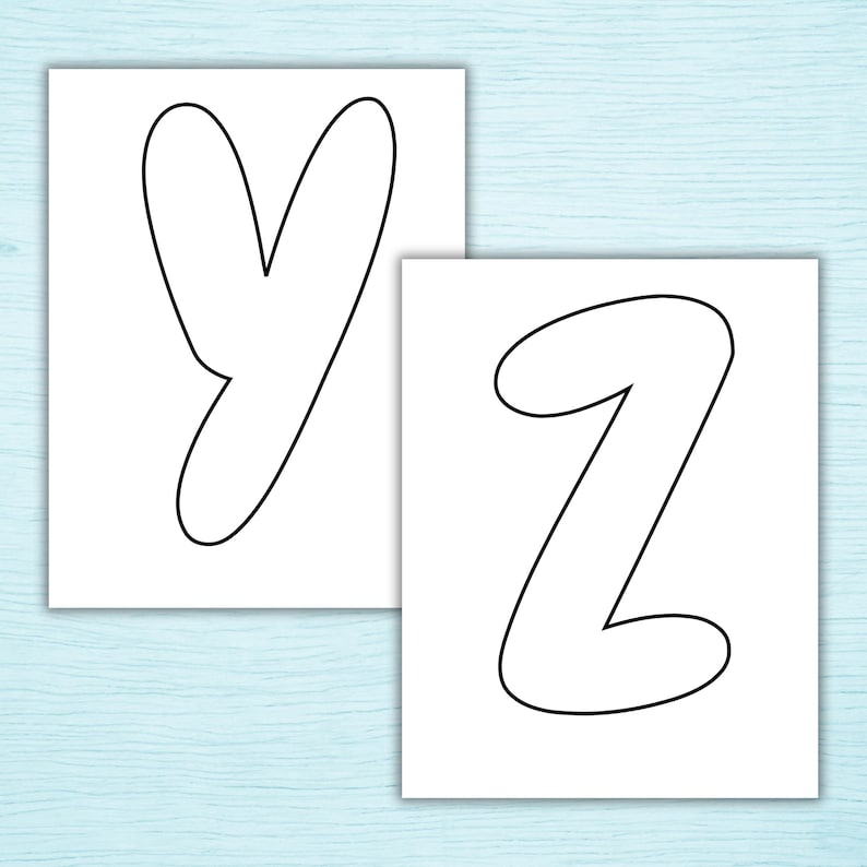 Printable Bulletin Board Large Bubble Letter, A-Z Alphabet (PDF) - Etsy