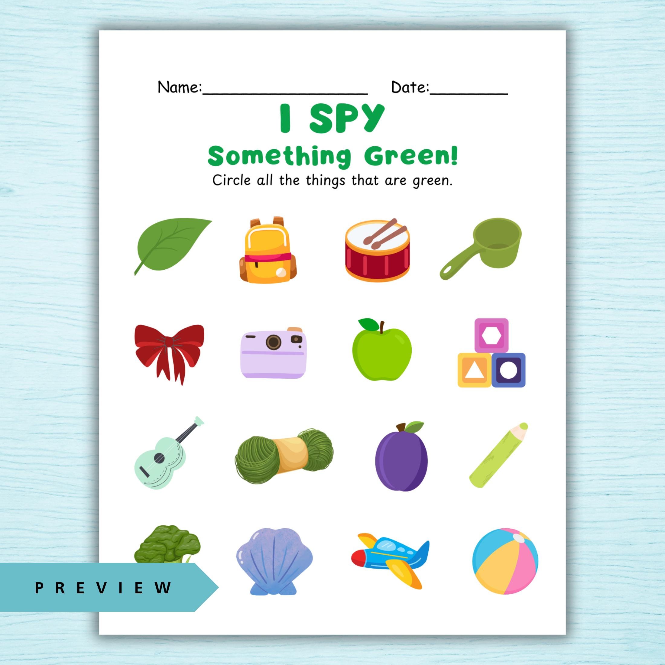 I Spy Colors Printable Worksheets – Kids Learning Activity (digital ...