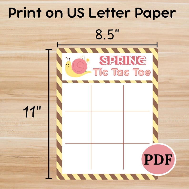 Spring Tic Tac Toe Game, Kids Activity, Flowers Butterflies (digital ...