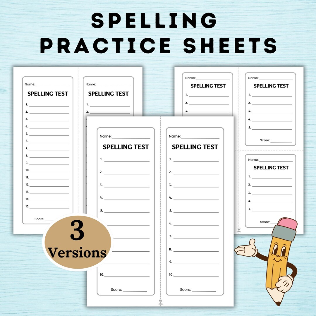 Spelling Practice Sheets Printable , Homeschool & Classroom Writing and ...