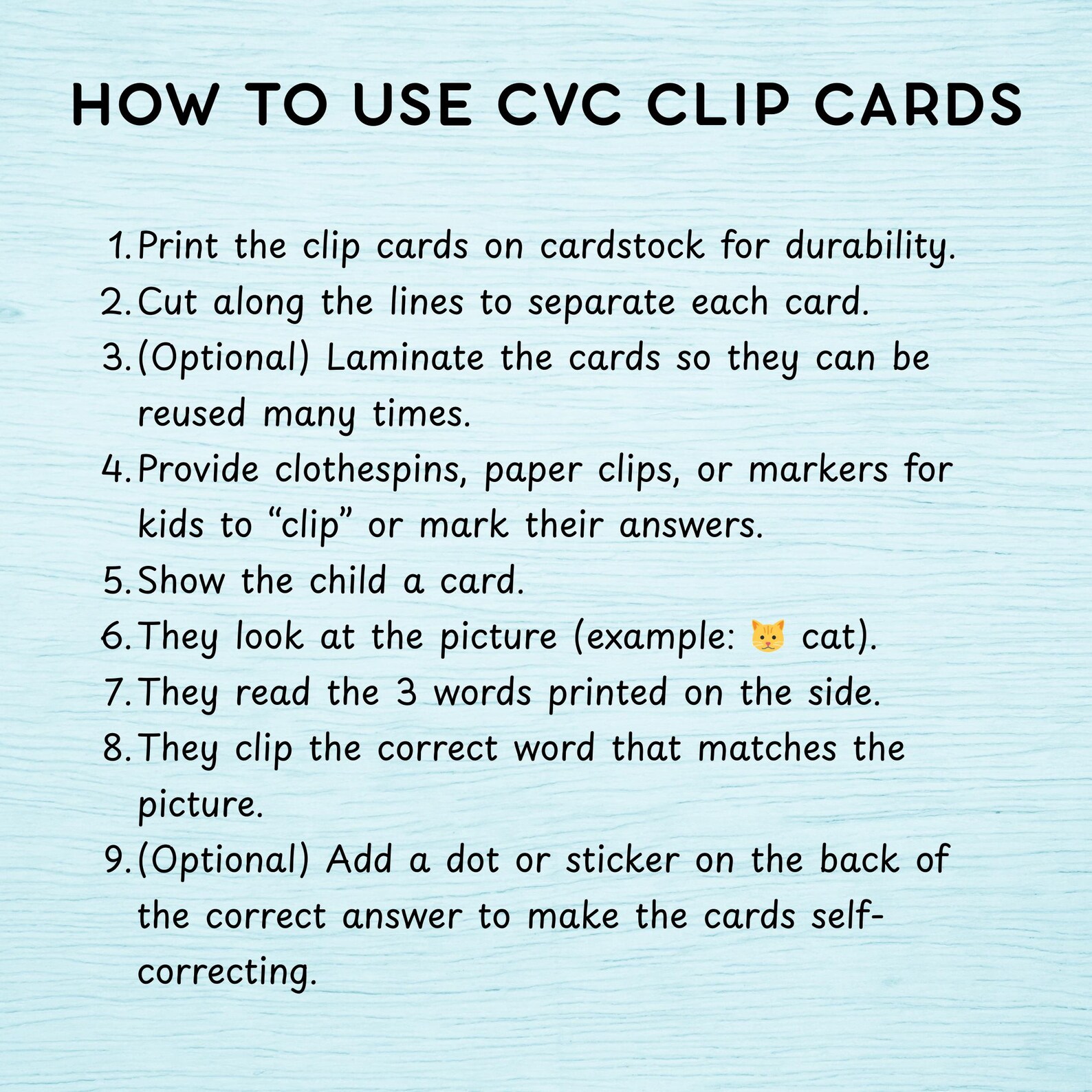 Montessori CVC Word Clip Cards – Printable Phonics Game (PDF) - Etsy