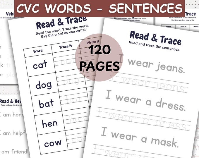 Cvc Word Fluency Worksheets 1st Grade Sentences Cvc Reading Printable ...