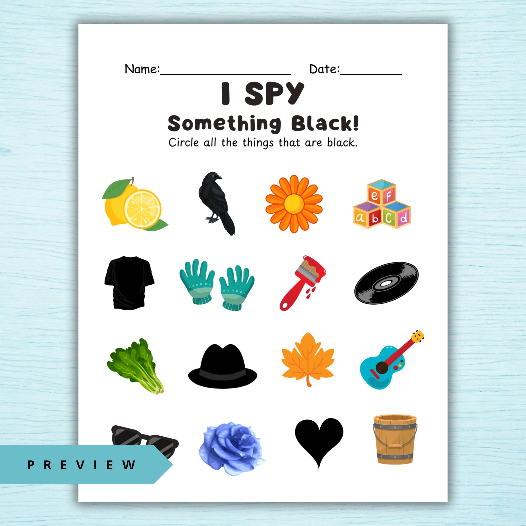 I Spy Colors Printable Worksheets – Kids Learning Activity (digital ...