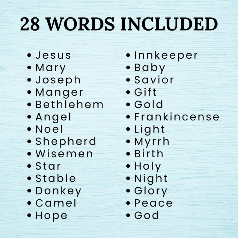 Nativity Word Search Printable: Christmas Activity for Teens & Adults ...