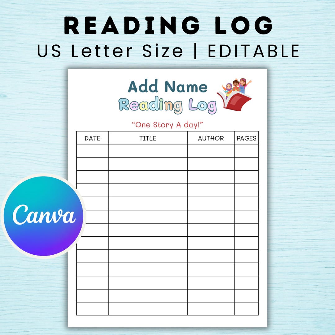 Editable Reading Log Printable, Book Tracker, Reading Challenge ...