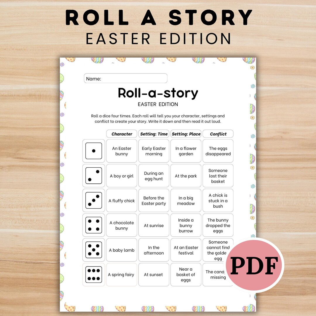 Roll a Story Easter Writing Activity, Easter Dice Game, Literacy Center ...