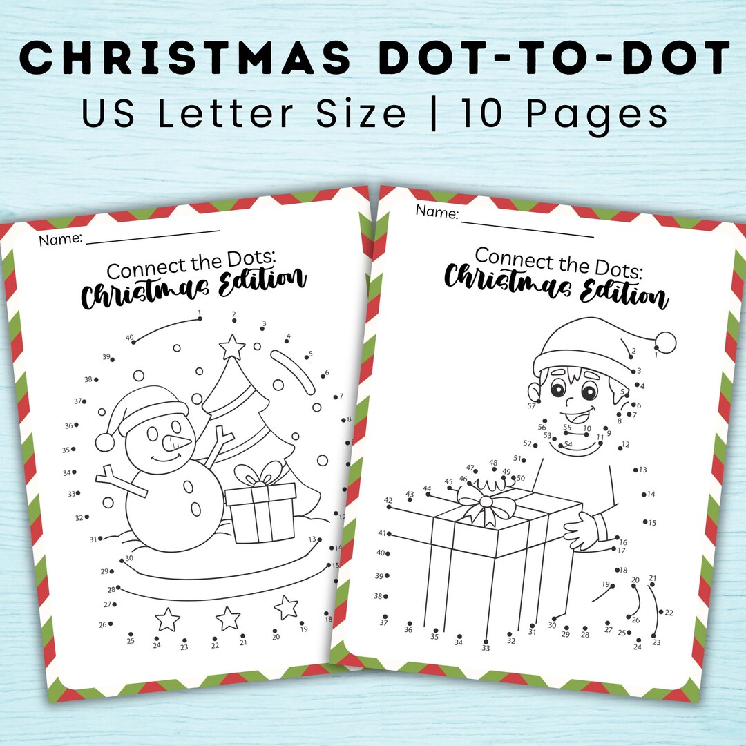 Christmas Activity Sheets, Connect the Dots, Holiday Worksheets for ...