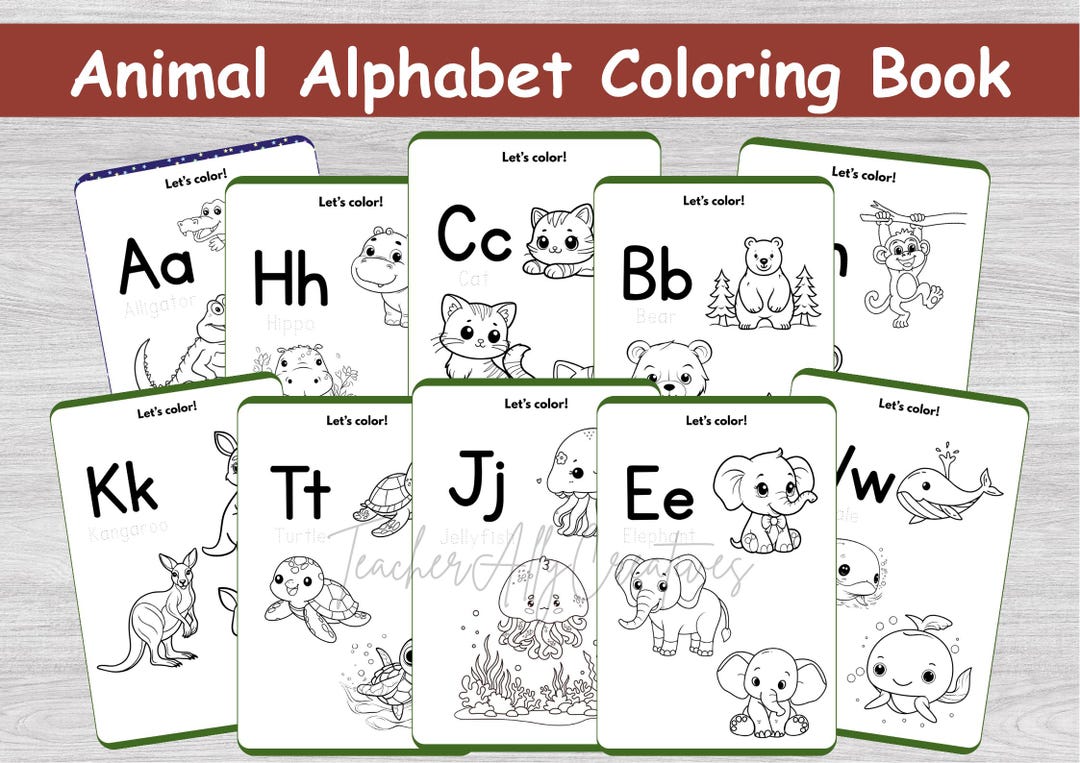 Animal Alphabet Coloring Book | A-Z Animal Letters for Kids | Preschool ...