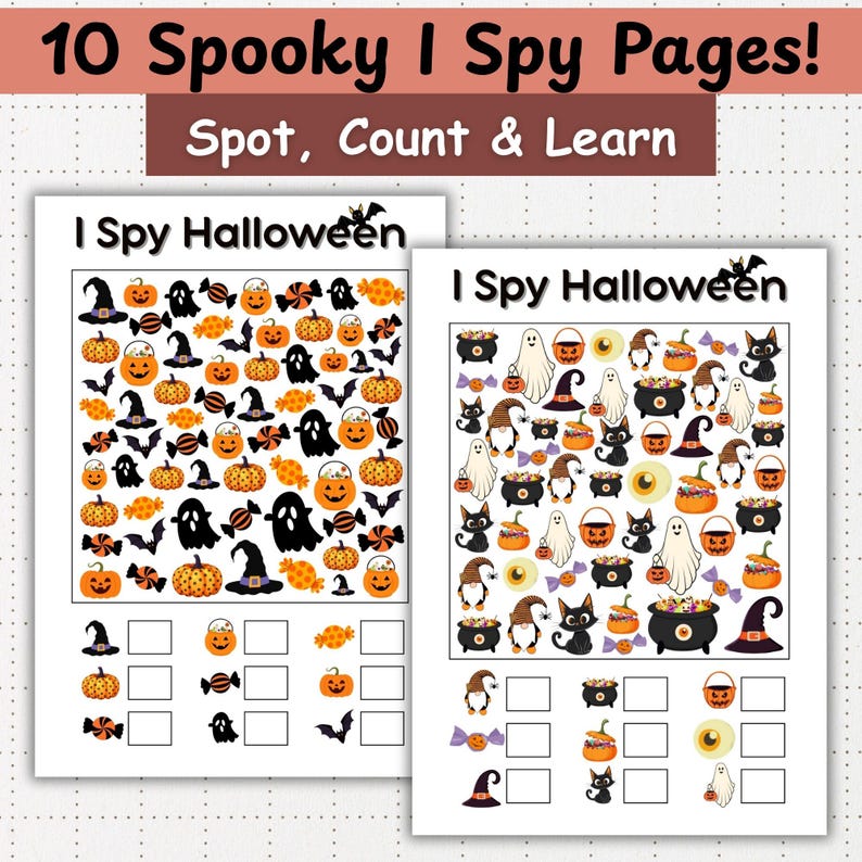 Halloween I Spy Game: Spooky Count & Find Activity for Kids and Adults ...