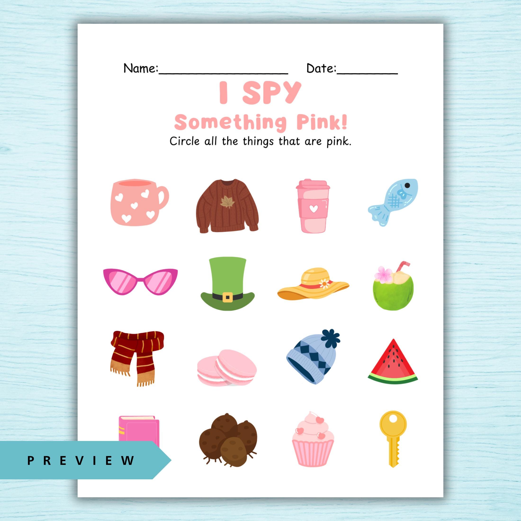 I Spy Colors Printable Worksheets – Kids Learning Activity (digital ...
