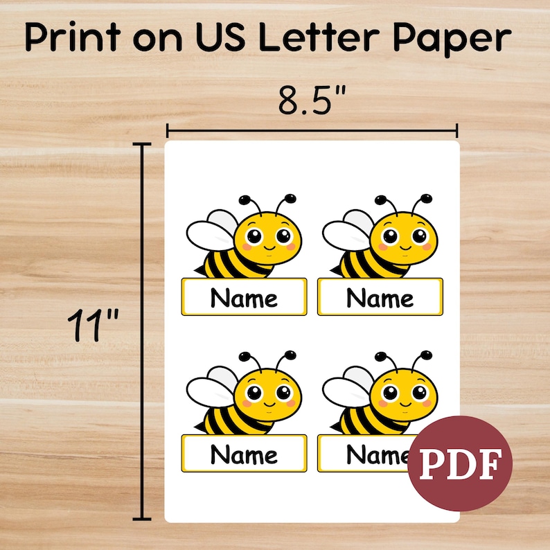 Editable Bee Name Tags Spring Classroom Decor, Printable Student ...