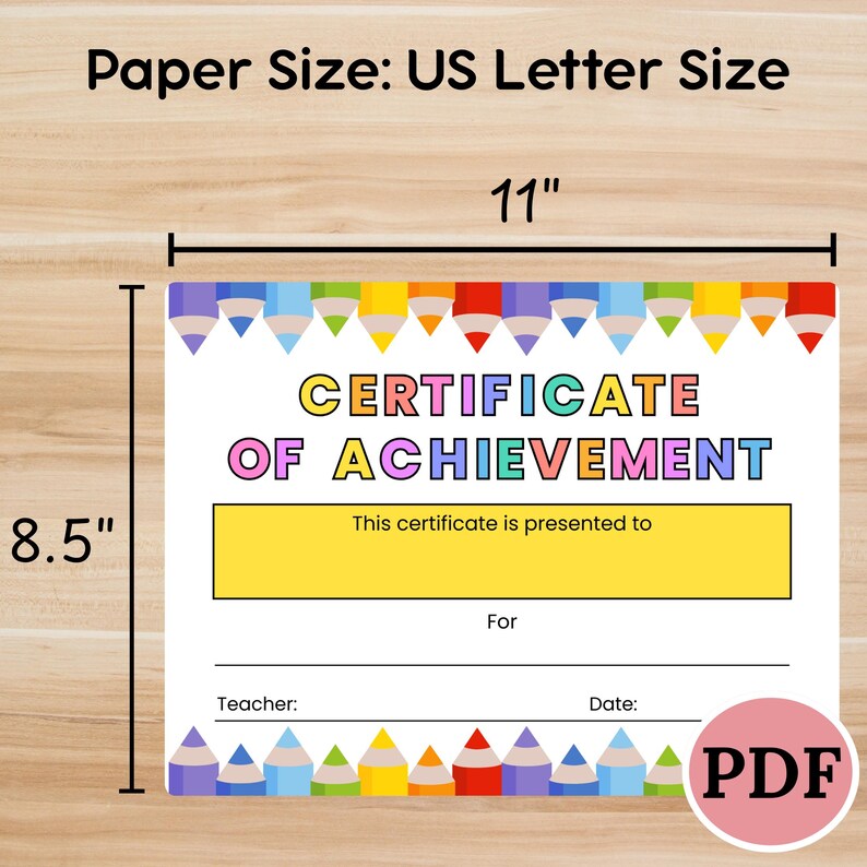Printable Student Achievement Award Certificate for School, Kids ...