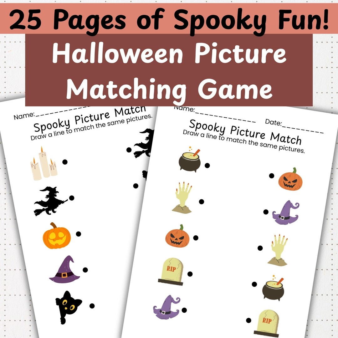 Halloween Picture Matching Game for Kids: Preschool & Kindergarten ...